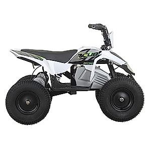 SYX MOTO ATV CUB Electric Mini Dirt Quad 4 Wheeler EPA Approved for kids up to 110lbs,BLACK
