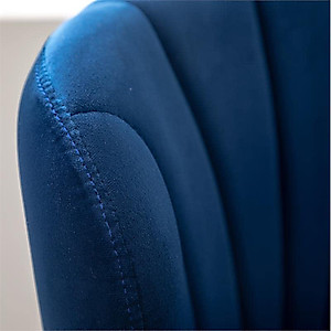 Roundhill Furniture Ellston Velvet Adjustable Swivel Barstools in Blue, Set of 2