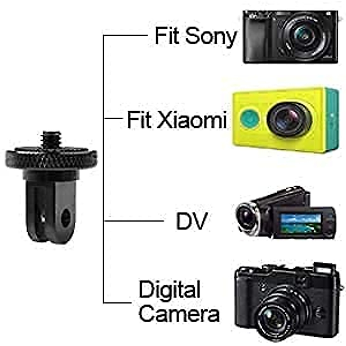 VIZEMO 4 PCS Aluminum Camera Tripod Adapter 1/4"-20 Conversion Adapter Mount Compatible with Gopro Action Cameras insta360 and Other Standard 1/4 Accessories（4 PCS）