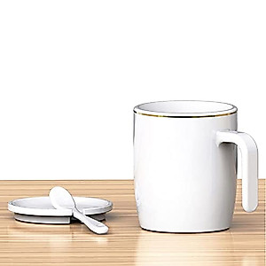 Wireless Coffee Cup Mug Warmer Heater top Bone China Cup Mug Warmer Wireless Charger Temperature Control Mug Heater Automatic Warmer Mug Cup USB Powered Warmer Cup for Cocoa,Milk,Tea 280ml