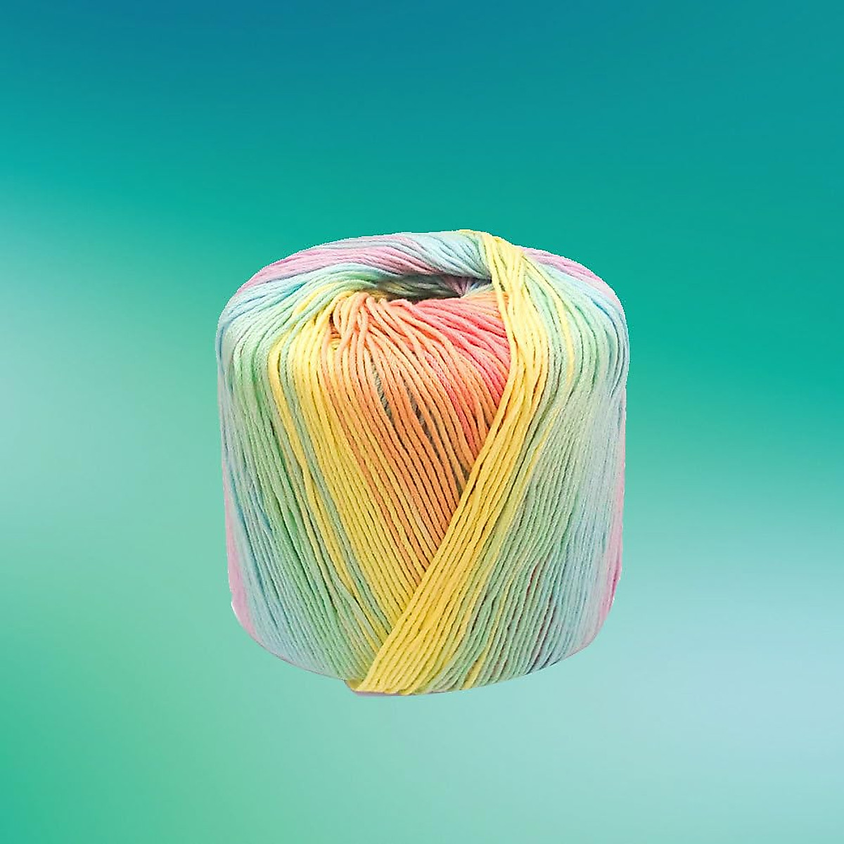 HEALLILY 1 Roll 133M Color Yarn Segment Soft Yarn Dyed Gradient Cotton Yarn Skeins Hat Shawl Line Material for Hand Knitting DIY Sweater Blanket Costume (Light Rainbow)