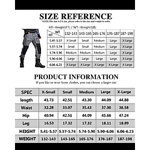 HAN·WILD Men's Combat Pants Tactical Military Pant with Knee Pads Airsoft Hiking Trousers Gray