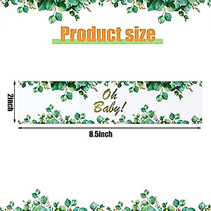 40 Pieces Baby Shower Water Bottle Labels Baby Gender Reveal Water Bottle Stickers for Boy Girl Baby Shower Label Sticker for Baby Shower Party (Greenery Jungle Style)