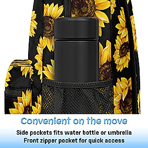 TropicalLife Backpack for School, Sunflower Backpacks with Laptop Compartment for Boys Girls Adults Teens, Lightweight Travel Bookbag for Middle School College High School Students