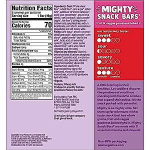 Plum Organics | Mighty Snack Bars | Organic Toddler & Kids Snacks | Blueberry + Strawberry Variety Pack | 0.67 Ounce Bar (48 Total)