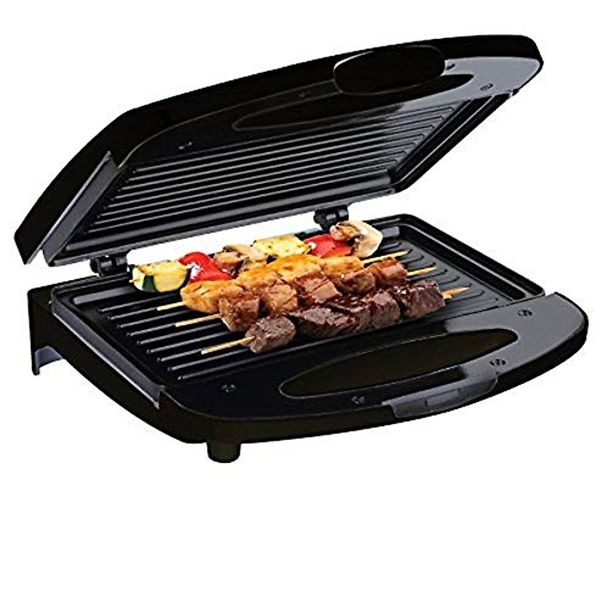 Chefman Electric Contact Grill Griddle, Indoor Dual Closed Sandwich Maker with Nonstick Plates & Cool Touch Handle, For Kitchen & Countertop, 2 Serving, Compact, Black