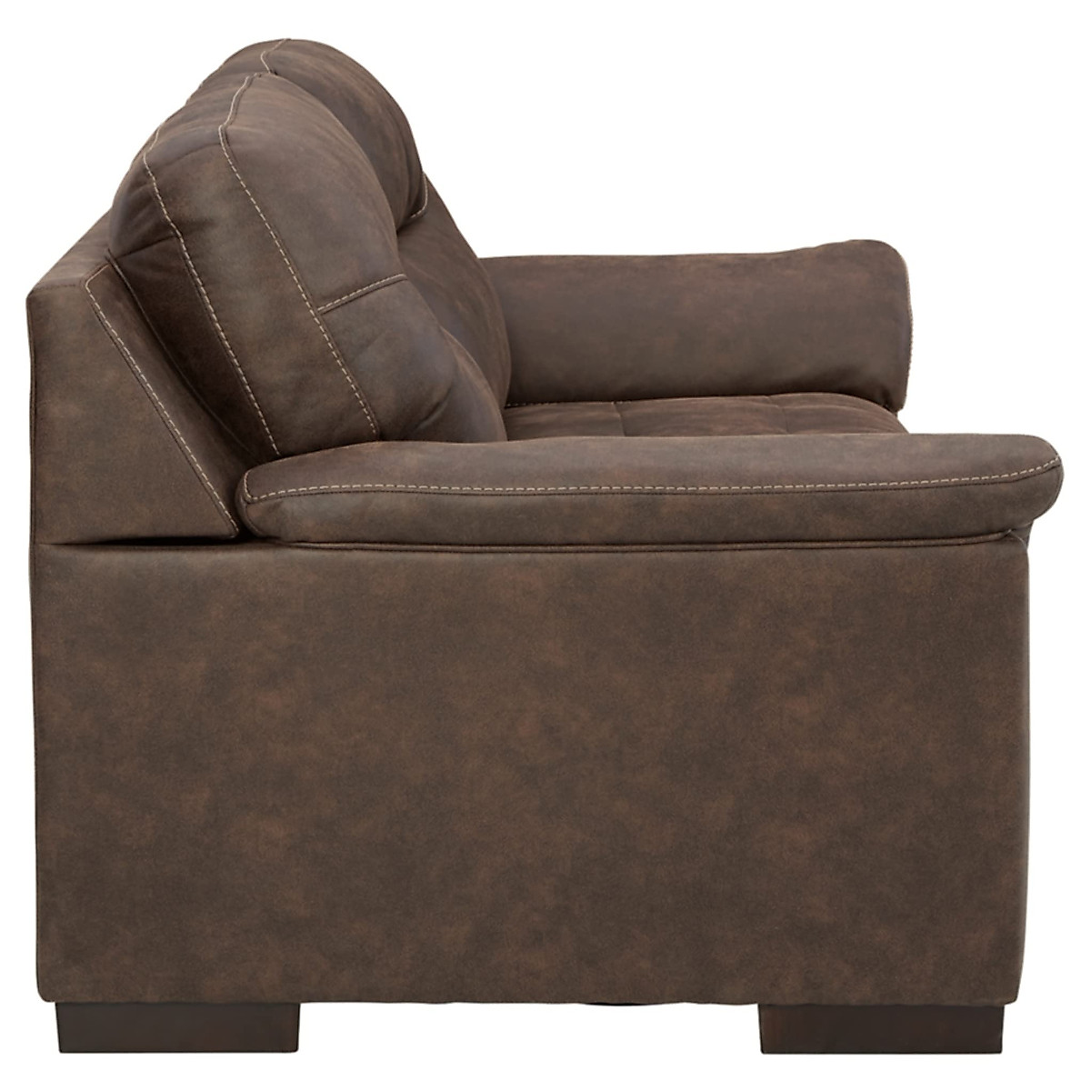Signature Design by Ashley Maderla Oversized Faux Leather Loveseat, Dark Brown