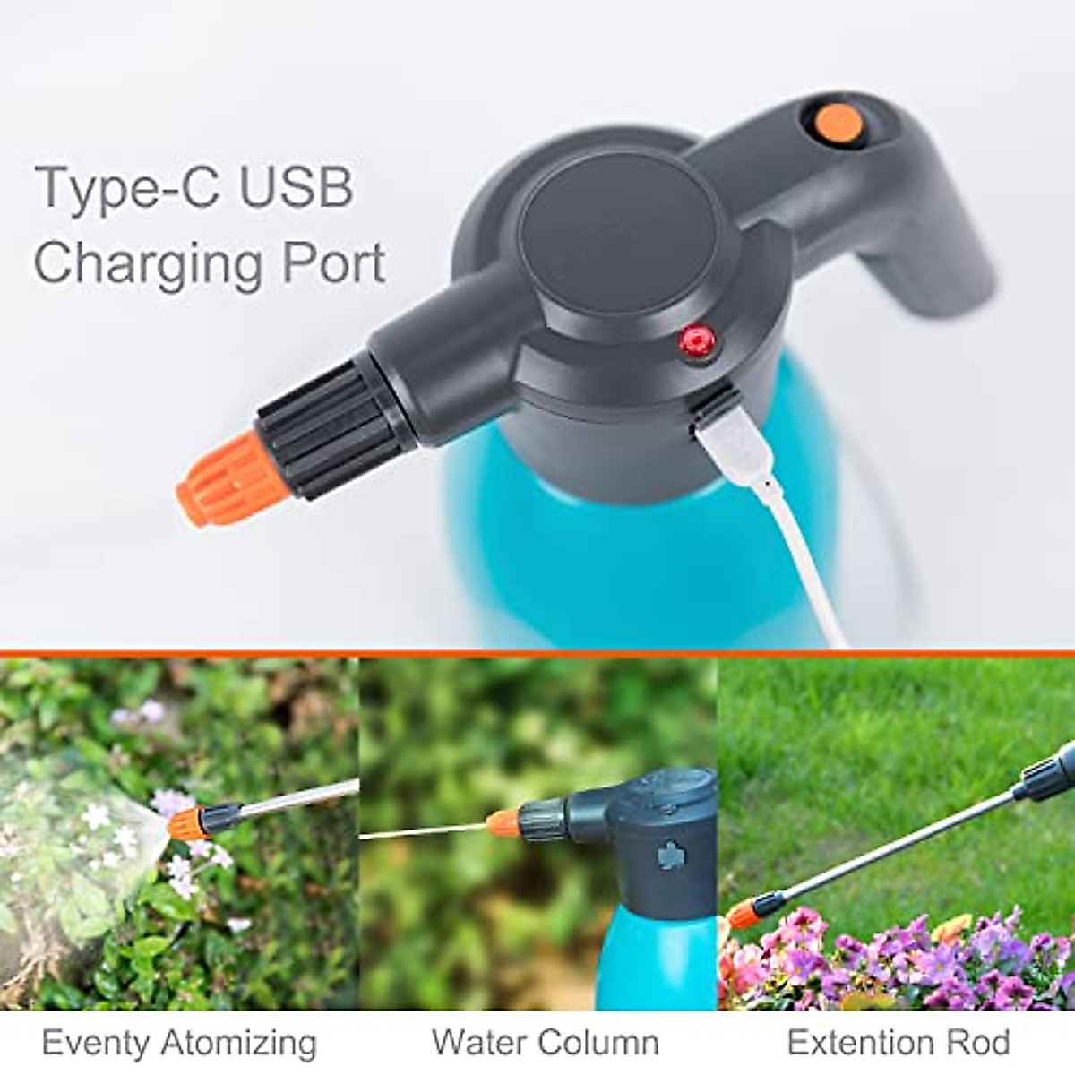 HIFAY ES2-PRO Electric Spray Bottle 2L/0.5Gallon, Portable Handheld Sprayer Spray 60 Bottles On a Single Charge, Automatic Plant Mister for Garden, Fertilizing, Cleaning