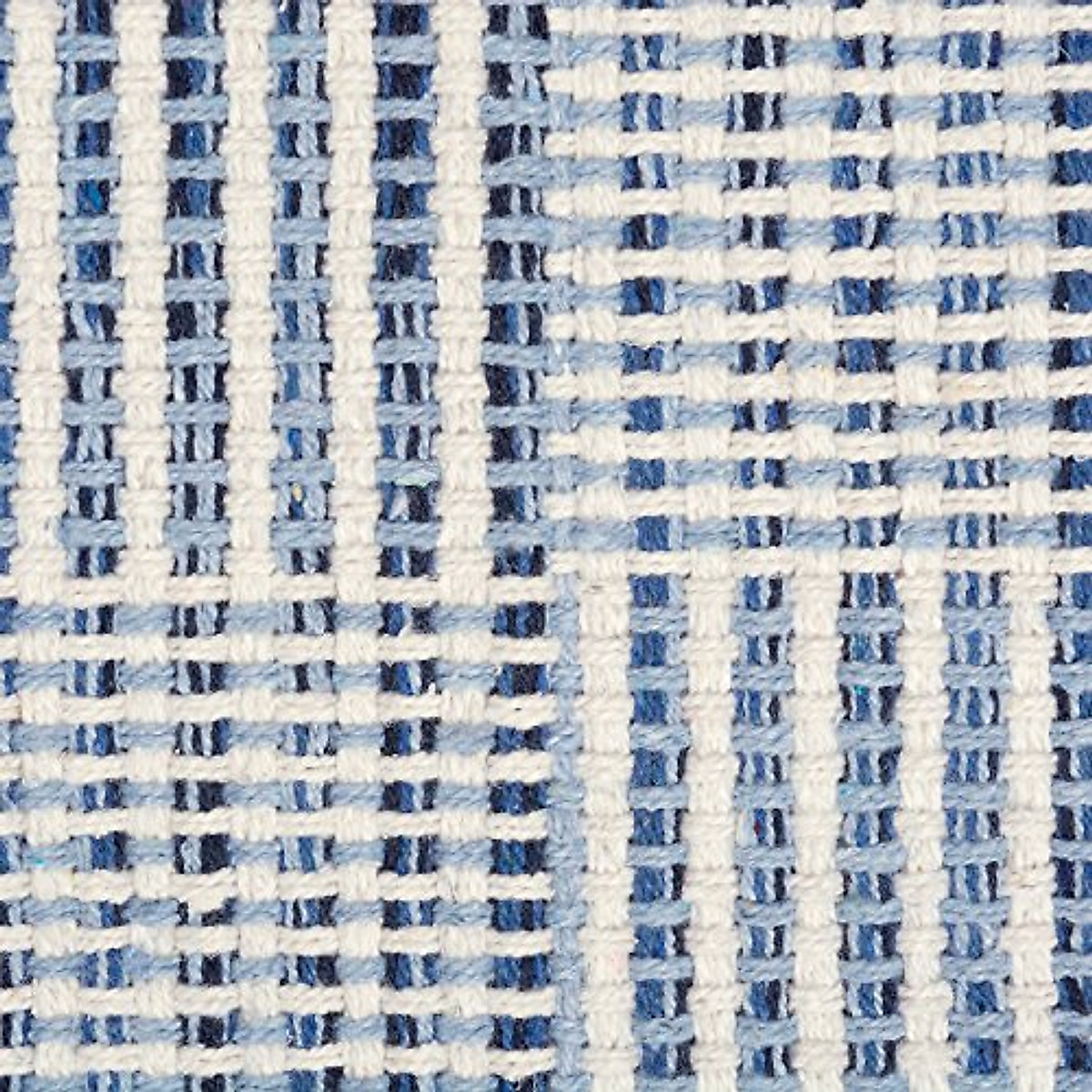 DII Contemporary Square Recycled Yarn Rug, Blue Checker, 2x3'