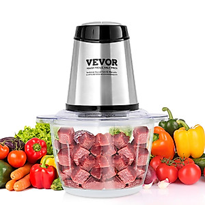 VEVOR Food Processor, Electric Meat Grinder, Electric Food Chopper, 2 Speeds Food Grinder for Baby Food, Meat, Onion, Vegetables (5 Cup)