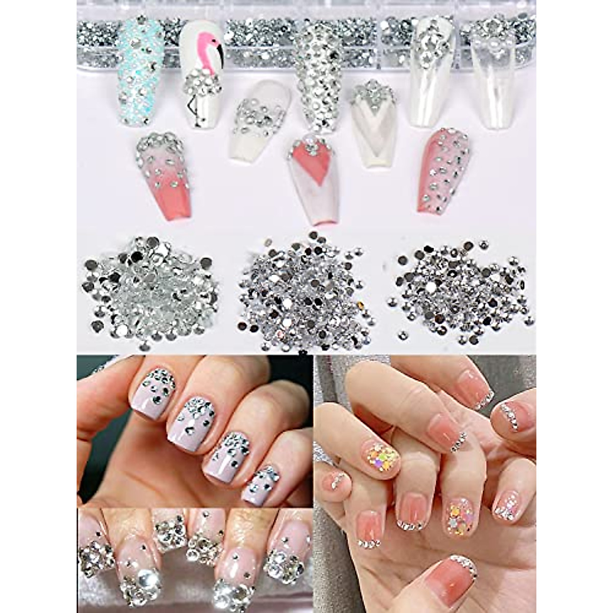 Spearlcable Nail Art Decoration Kit,48 Sheets Nail Stickers Crystal Rhinestones Set 3D Holographic Butterfly Glitter Fruit Nail Art Slices Iridescent Nail Sequins for Acrylic Nail Art