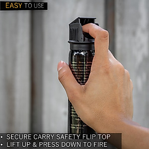 POLICE MAGNUM Pepper Spray Self Defense- Max Strength Portable Canister-Made in The USA - 4 Ounce Flip Top (Stream)