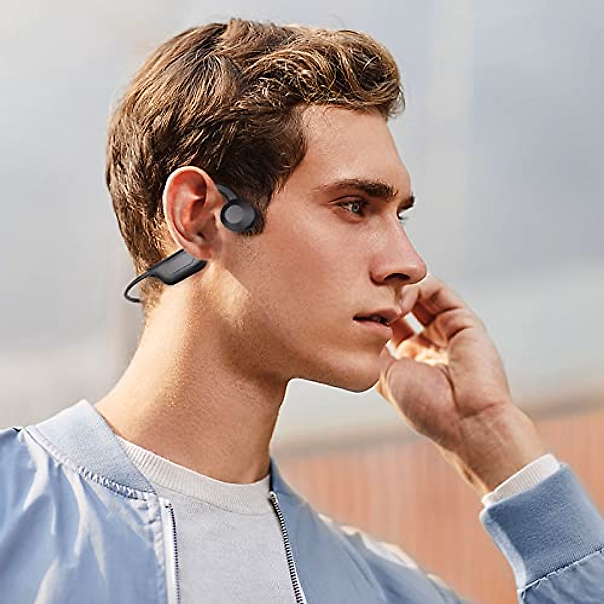 Yunnyp Wireless Bone Conduction Headphones, Ear Bluetooth Sport Headphones BT5. 1 Stereo Sports Earphone with Microphone Support TF Card