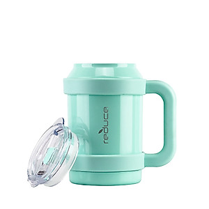 Reduce 32 oz Mug Tumbler, Stainless Steel with Handle - Keeps Drinks Cold up to 30 Hours - Sweat Proof, Dishwasher Safe, BPA Free - Mild Mint, Opaque Gloss