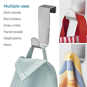 iDesign Forma Brushed Stainless Steel Over-The-Cabinet Storage Hook - 1" x 2.25" x 3"