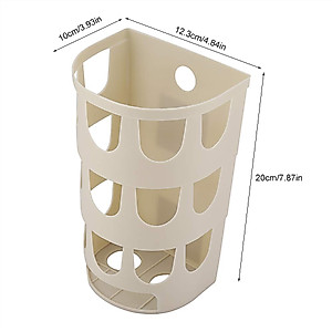 Kitchen Trash Can,Plastic Trash Can Wastebasket,Plastic Wall-Mounted Trash Bag Rubbish Bags Storage Box Kitchen Bedroom Bathroom Laundry Room Dorms(Khaki)