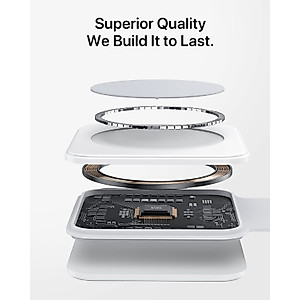 Intoval Foldable Wireless Charger, Magnetic 3 in 1 Charging Station, Fast Wireless Charging for Travel, for iPhone 15/Pro/Max/14/Pro/Max/Plus, Apple Watches, AirPods 3/Pro 2(M3,White)