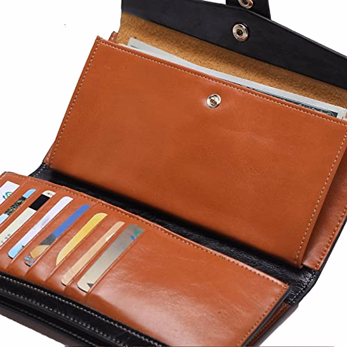 Fashion Long Women Leather Wallet Womens Wallets ForCell Phone Genuine Leather Purse Female Coin Purse Carteira Feminina Wine Red