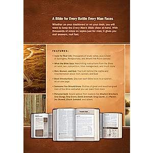 Every Man's Bible NIV, Deluxe Heritage Edition, TuTone (LeatherLike, Brown/Tan) – Study Bible for Men with Study Notes, Book Introductions, and 44 Charts