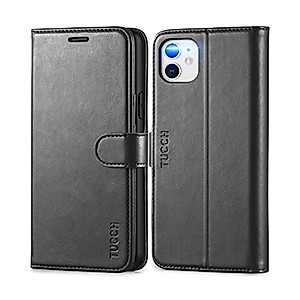 TUCCH iPhone 11 Case, iPhone 11 Wallet Case with [RFID Blocking] Card Slots Stand Magnetic Closure, Protective PU Leather [Shockproof TPU] Flip Cover Compatible with iPhone 11 (2019 6.1 inch), Black