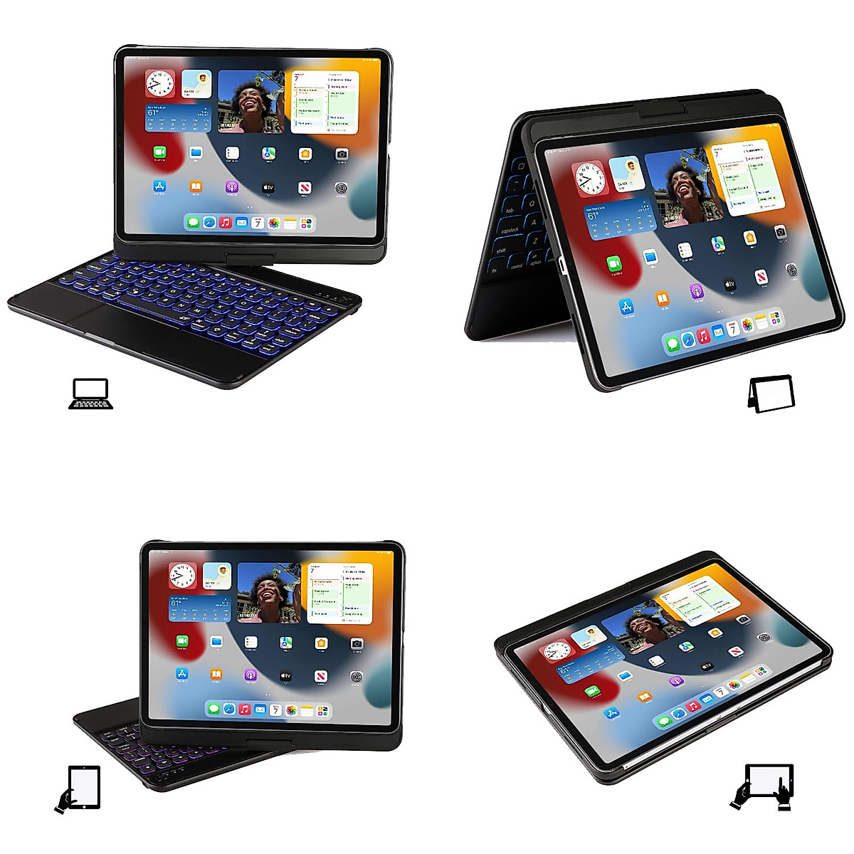 LENRICH 360 Keyboard case for iPad Pro 11 inch 4th&3rd&2nd&1st iPad Air 5th/4th Generation 10.9 inch