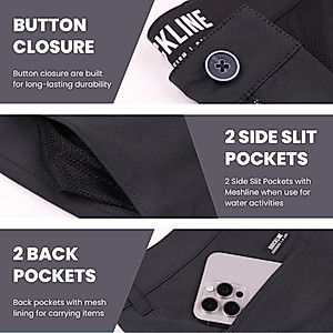 Brickline Mens Shorts for Men, Hybrid Casual Golf Dress Flat Front Quick Dry Stretch Board Shorts, Lightweight Chino Short Black - 36