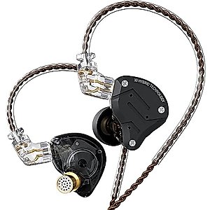 KZ ZS10 Pro Wired Earbuds in Ear Monitor Headphone KZ Earphone 4BA+1DD 5 Drivers Metal Earphones with Stainless Steel Faceplate, 2 Pin Detachable Cable (ZS10pro Matte Black, Without Mic)