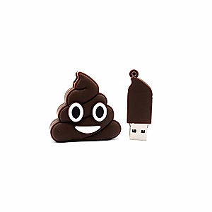 2.0 Brown Poop Poo Emoji 128GB USB External Hard Drive Flash Thumb Drive Storage Device Cute Novelty Memory Stick U Disk Cartoon