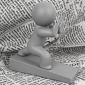 Cute Door Stopper, Buddy Decorative Door Stop, Protects Your Floors (Gray, 1 Pack)