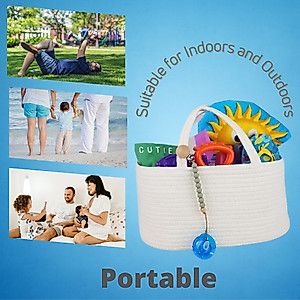 Baby Plus Me Diaper Caddy Organizer | Stylish Portable Nursery Basket with Removable Inserts | 100% Cotton Storage Bin for Changing Table | Easy to Use Snap On Buttons | Perfect Baby Gift (White)