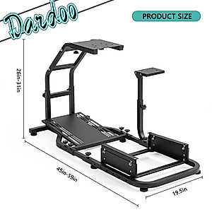 Dardoo Racing Simulator Cockpit Gaming Frame Fits for Logitech/Thrustmaster/Fanatec G27 G29 G920 G923 T300,Adjustable Driving Steering Wheel Stand,Not Included Wheel, Pedal and Seat