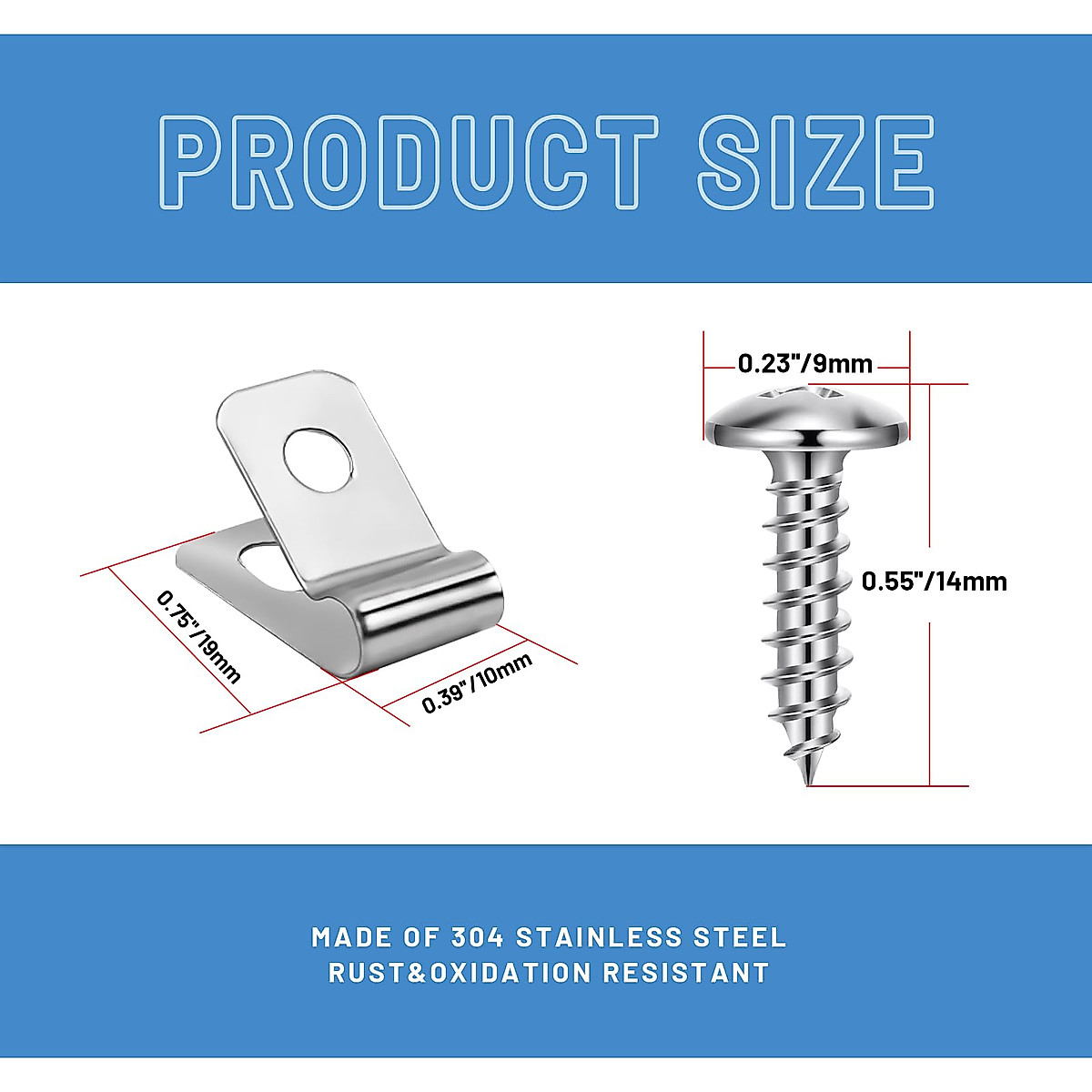 30 Pcs Wire Fence Clamps Agricultural Fencing Mounting Clips with 30 Pcs Stainless Steel Screws Wire Clips Cord Clamp for Mount 12-16 Gauge Welded Wire to Vinyl,Wood or Metal Fence(30)