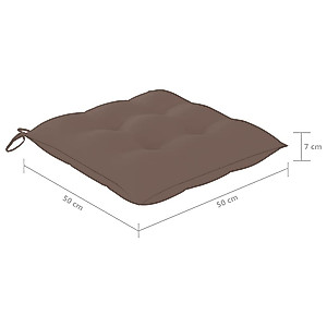 vidaXL Farmhouse Style Patio Chairs with Tea Table Set, Solid Acacia Wood Outdoor Bistro Furniture with Comfortable Cushions - Taupe