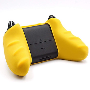 FOTTCZ Anti-Slip Soft Silicone Cover Skin Set for Microsoft Xbox One Controller which 1pcs Yellow Controller Skin + 8pcs Thumb Grip Caps