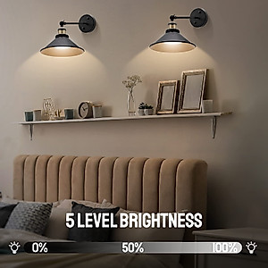 LABOREDUCER Battery Operated Wall Sconces Set of 2,Black Wireless Sconces Wall Lighting with Remote,Flexible Battery Wall Lamps,Wall Mounted Lights for Bedroom, Living Room, Hallway