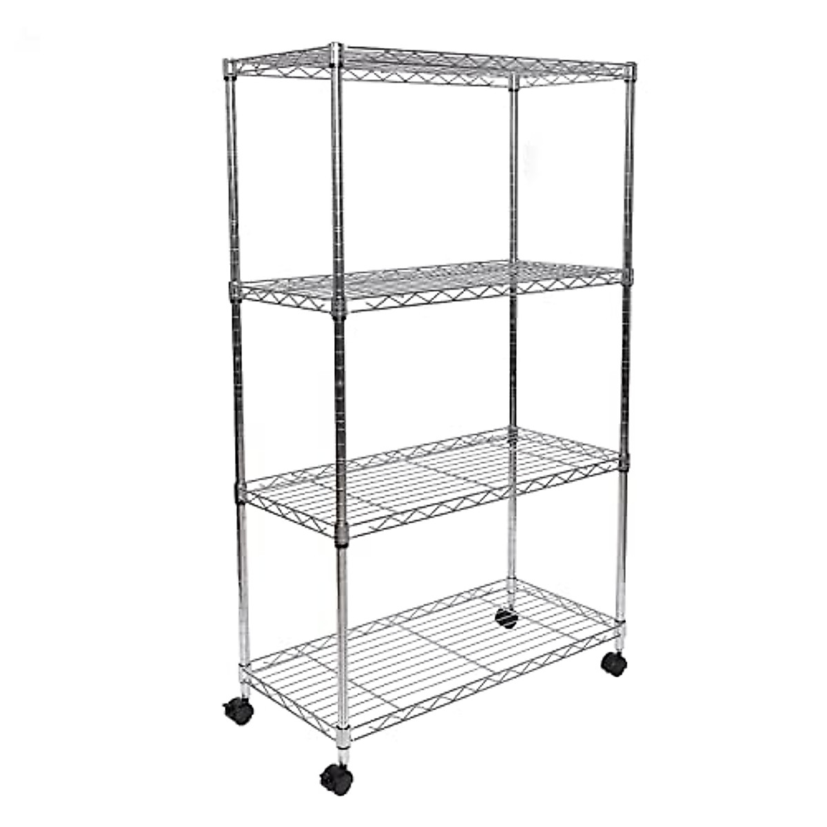 Seville Classics Solid Steel Wire Shelving Storage Unit Adjustable Shelves Organizer Rack, for Home, Kitchen, Office, Garage, Bedroom, Closet, Steel, 4-Tier, 30" W x 14" D