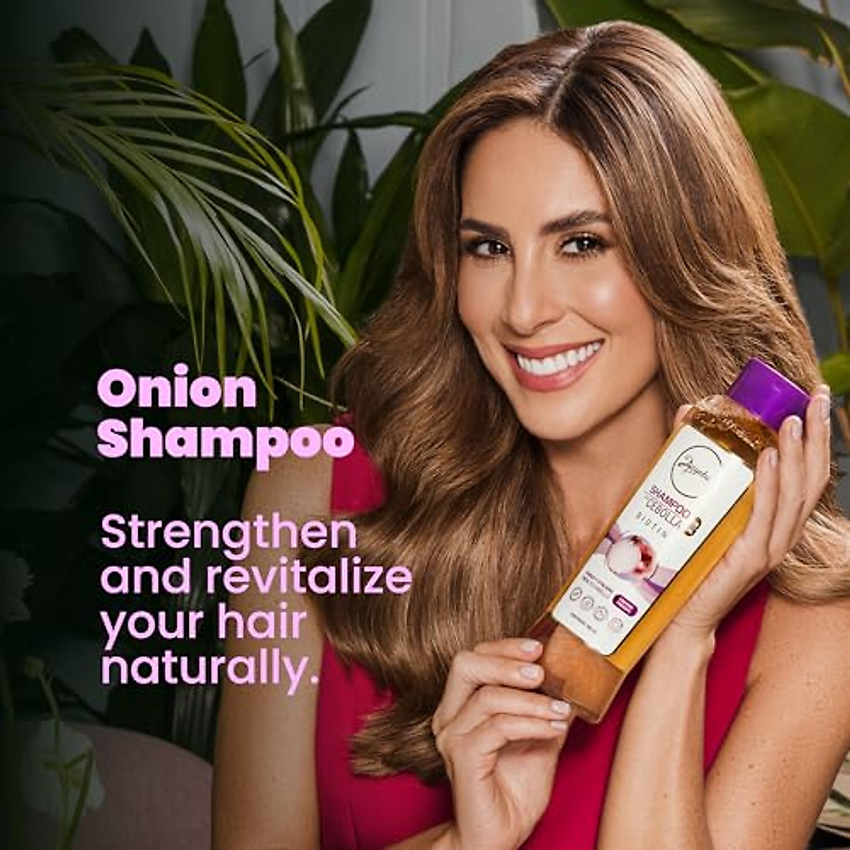 ANYELUZ Onion Shampoo, Cleanses and Reduces Oiliness, Provides Shine and Ideal for all Hair Types, Contains Natural Extracts, Salt and Paraben Free