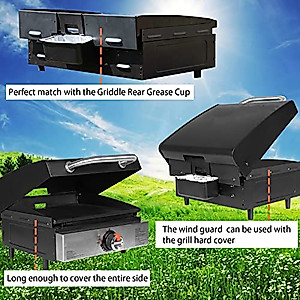 ClimbFun Wind Guard for Blackstone 17 Inch Griddle Wind Screen Blackstone Griddle Accessories Grill Wind Blocker Flat Top Gas Grill Compatible with Rear Grease Cup Hood Lid Side Shelf…