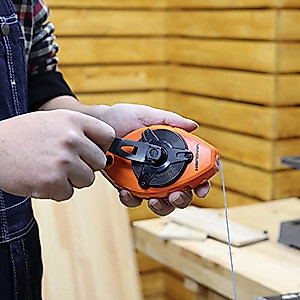 VANQUISH 2 Piece Aluminum Chalk Line Reel 100 Ft. with 4 Oz Blue Chalk Carpenter Construction Chalk Tools 5 to 1 Gear Ratio for Quick Rewind (4301)