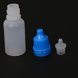 Bettomshin 20Pcs 10ml PE Plastic Dropping Bottles, Thin Mouth Vial of Squeezable Liquid Eye Liquid Dropper, Liquid Sample Seal Storage Bottle with Blue Cap