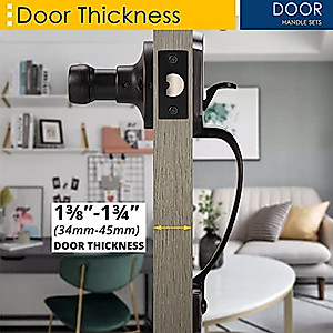 home improvement direct Single Cylinder HandleSet Door Handle for Entrance, Front Door Handle for Right Handed Doors, Camelot Trim Lower Half Handle Set in Oil Rubbed Bronze Finish
