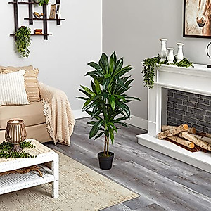 Nearly Natural 48in. Dracaena Silk (Real Touch) Artificial Plant, 48", Green