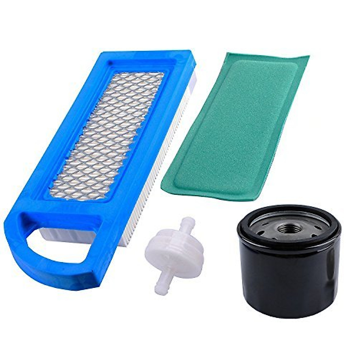 Podoy 492932s 696854 Oil Filter 697153 Air Filter for compatible with Briggs Stratton 394358 Fuel Filter 5127A 5127B 15.5, 17 and 17.5 HP Lawn mower Engine Tune-Up Kits
