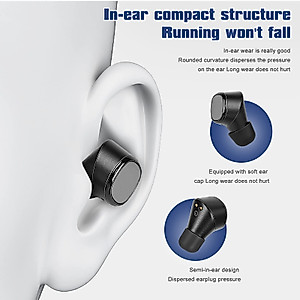 UrbanX X7 Sports Wireless Earbuds 5.0 IPX5 Waterproof Touch Control True Wireless Earbuds with Mic Earphones in-Ear Deep Bass Built-in Mic Bluetooth Headphones for Xiaomi Redmi Note 10 Pro Max