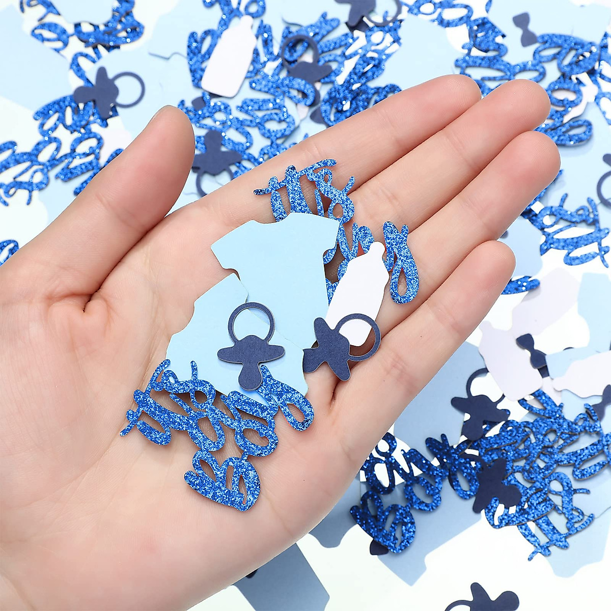 200 Pack Gender Reveal Party Supplies Blue Confetti It's a Boy Table Sequins Baby Shower Confetti It's a Boy Confetti Table Confetti for Baby Shower Party Decorations Supplies