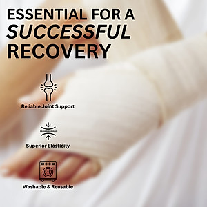 Elastic Bandage Wrap with Self-Closure [Pack of 3] Comfort Athletic Compression Roll, 5 Yards Stretched for Customized Compression on Knee, Ankle, Wrist - Plus a Vakly First Aid Kit Guide (3 INCH)