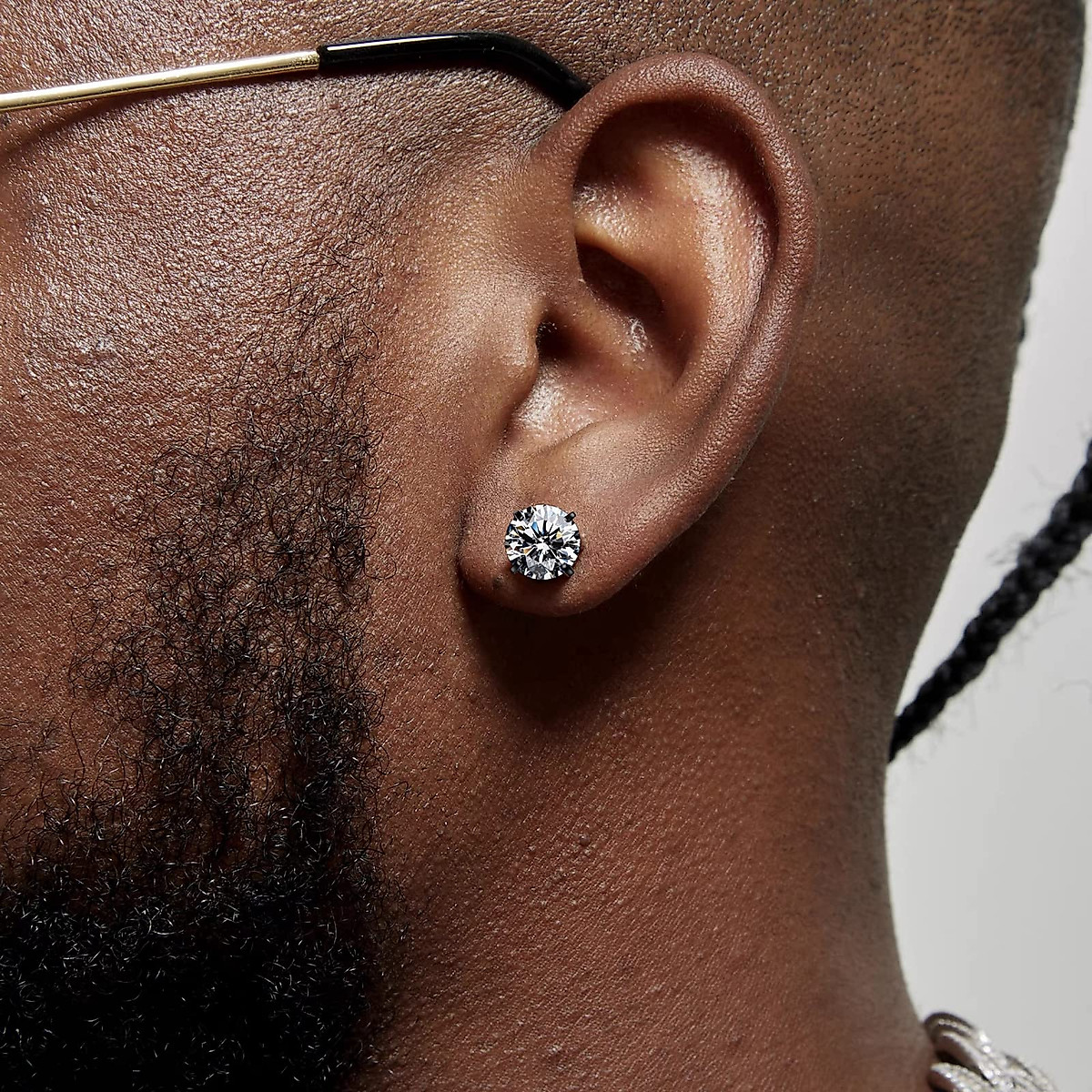 4 Pairs Black Screw Back of Earrings Cubic Zirconia Studs for Women Men 20G Can Wear Double Side Surgical Stainless Steel Hypoallergenic Jewelry (4 Pairs Black 6mm)