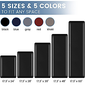 BlissTrends 4/5 Inch Kitchen Rugs, Cushioned Kitchen Anti Fatigue Mat for Floor, Non-Skid Washable Kitchen Rug Set, Waterproof Standing Desk Heavy Duty Comfort Foam Floor Mats for Home, Office, Black