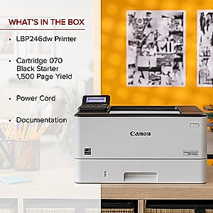 Canon imageCLASS LBP246dw - Monochrome Duplex, Wireless Laser Printer, Single Function, Mobile Ready, with 1 Year Limited Warranty, 42 PPM, White