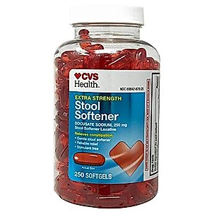 CVS Extra Strength Stool Softener Docusate Sodium Softgels 250 mg, 250 Count